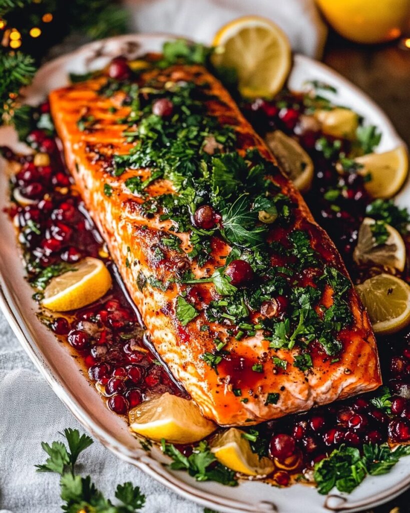 Christmas Salmon with Pomegranate Glaze – knedir Recipes