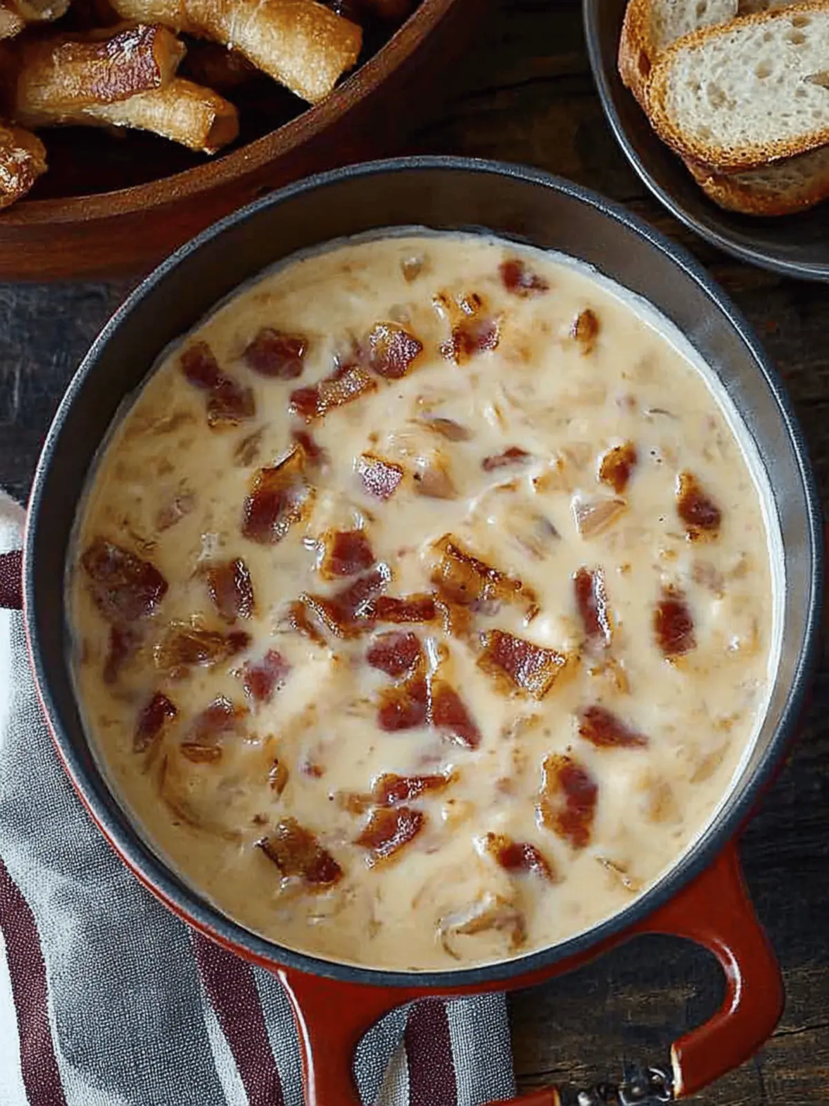 Creamy Caramelized Onion, Bacon, and Gruyère Fondue Bliss – knedir Recipes