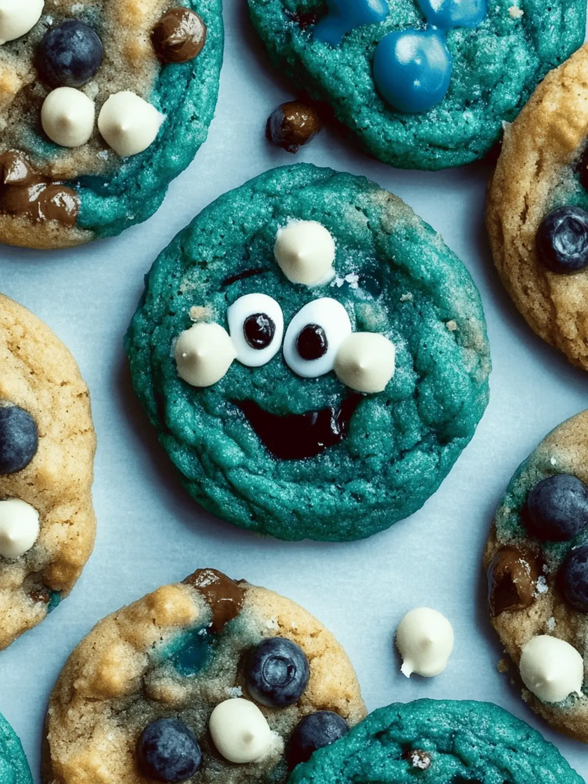 Irresistible Cookie Monster Cookies with Gooey Chocolate Center